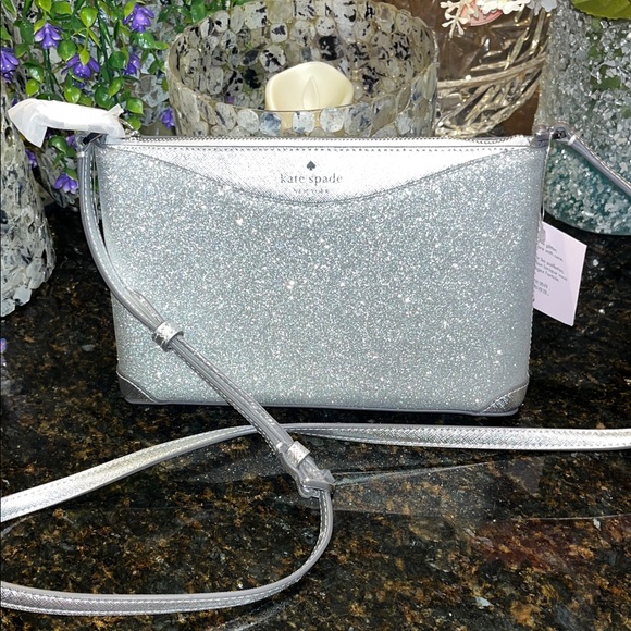 kate spade | Bags | Kate Spade Sparkling Silver Crossbody Bag | Poshmark